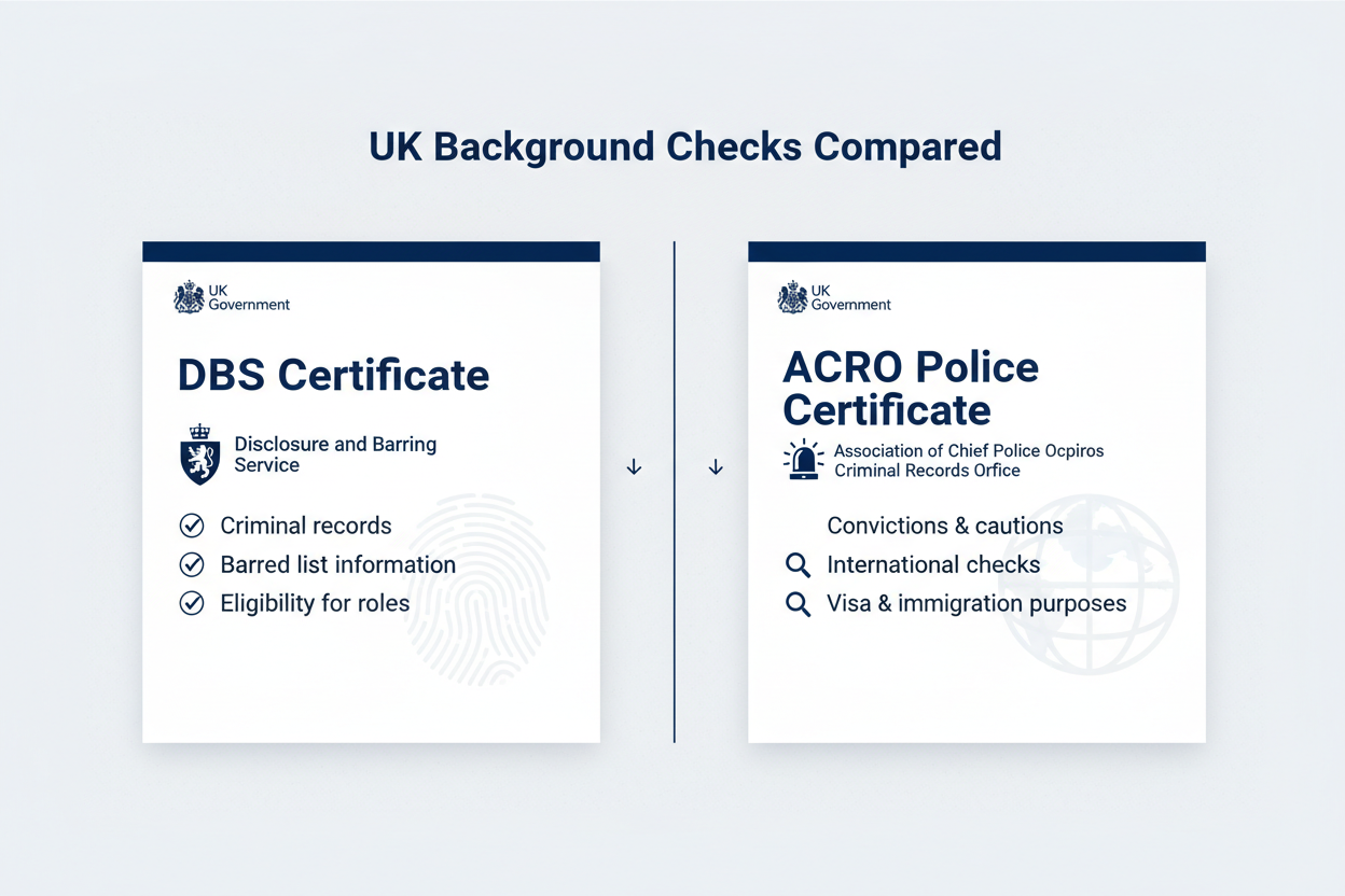 DBS certificate vs ACRO police certificate: what's the difference and ...